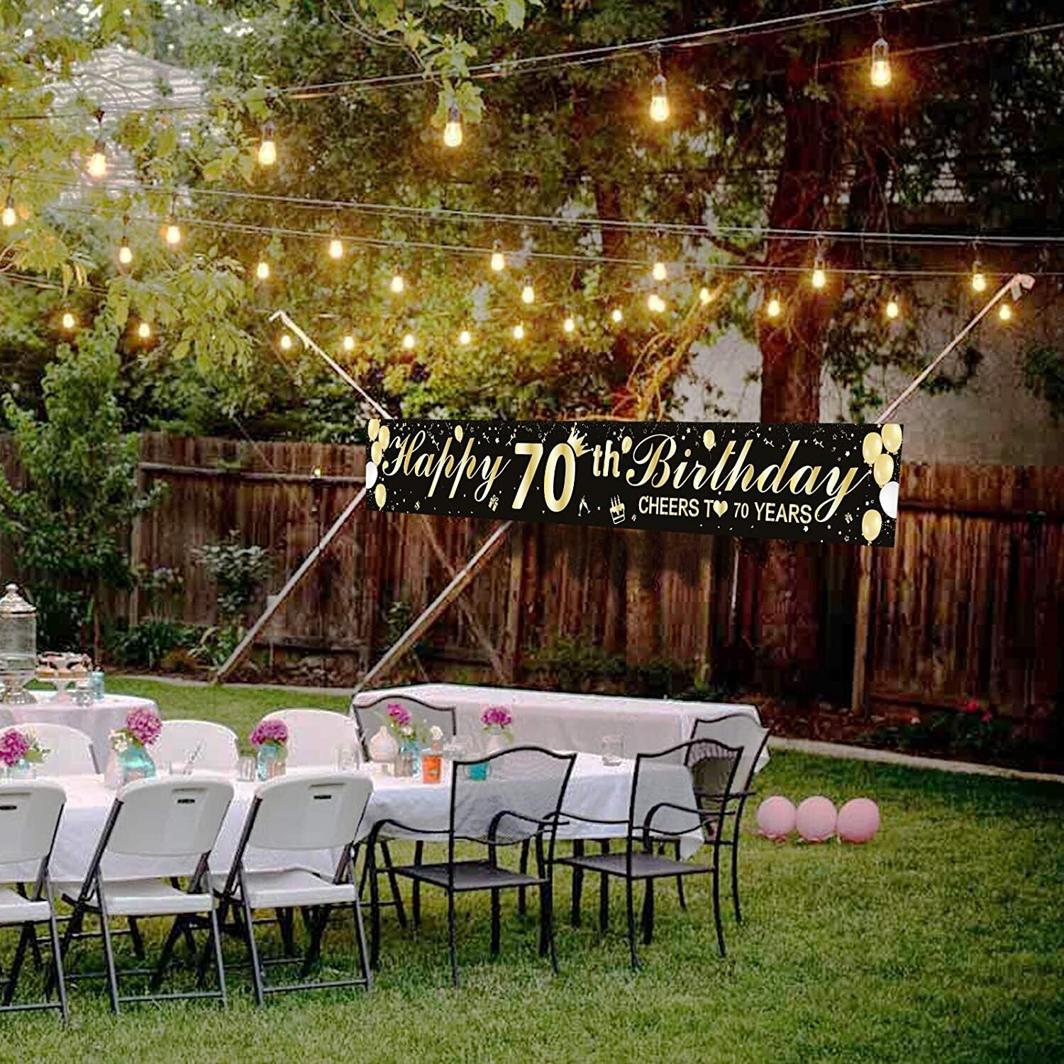 XINDY 70th Birthday Banner Cheers to 70 Years Banner for Women Men 70th ...