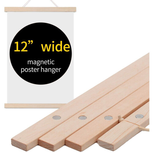 Zhichengbosi Magnetic Poster Frame Hanger, 30 cm Wide Wooden Magnet ...