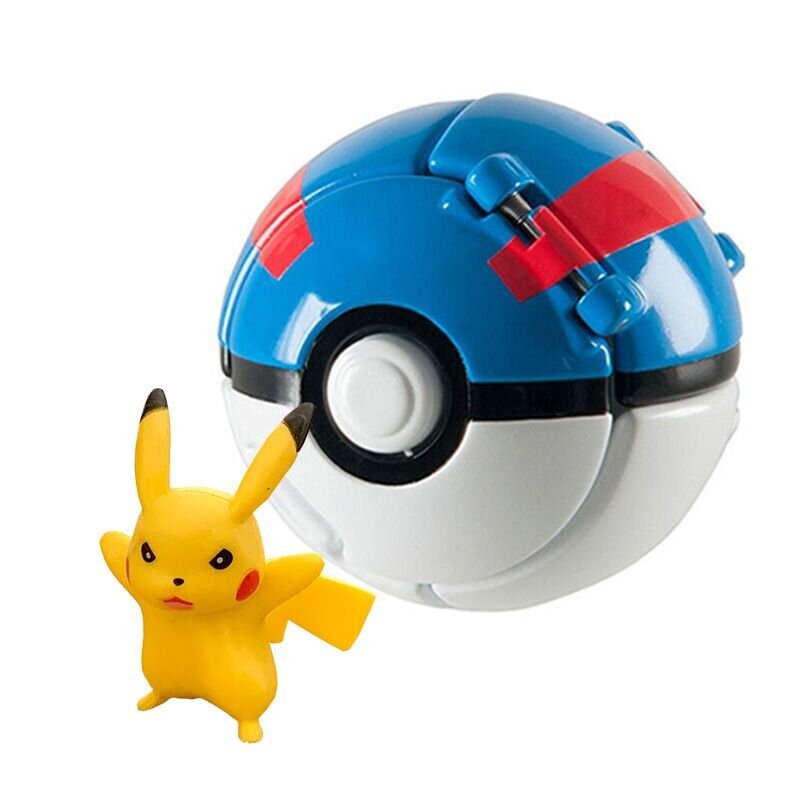 (Pikachu 3) Pokemon Poke Ball Action Figure Model Toys Pikachu ...