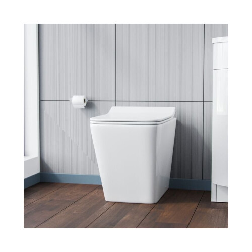 Inton Square Back to Wall Rimless Toilet Pan + Soft Close Seat on OnBuy