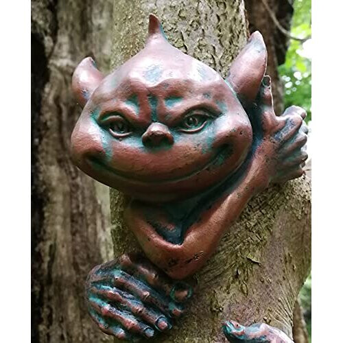 Elf Goblin Tree Peeker Garden Outdoor Tree Hugger Ogre Face Resin on OnBuy