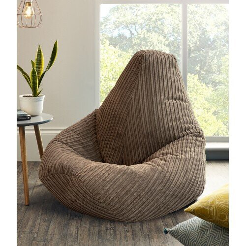 Jumbo Cord Beanbag Chair Large Bean Bags in Plush Jumbo Cord High back Beanbags Lounger Made in the UK Ready Filled on OnBuy
