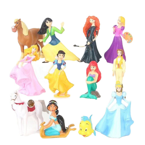 12PC Mini Disney Princess Figures Toys Doll Snowwhite Mermaid on OnBuy