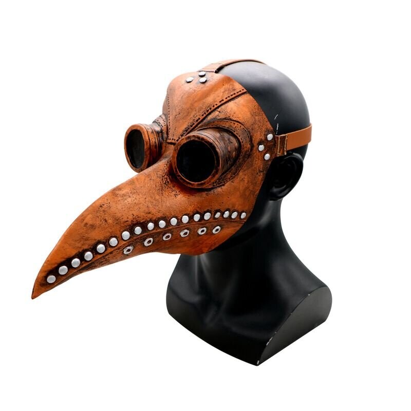 (Brown) Plague Doctor Bird Mask Long Nose Beak Cosplay Steampunk Props ...