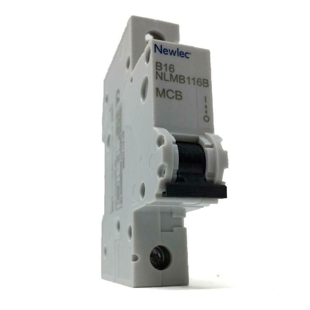Newlec 16 Amp Type B Single Pole Circuit Breaker MCB 16A B16 - NLMB116B ...