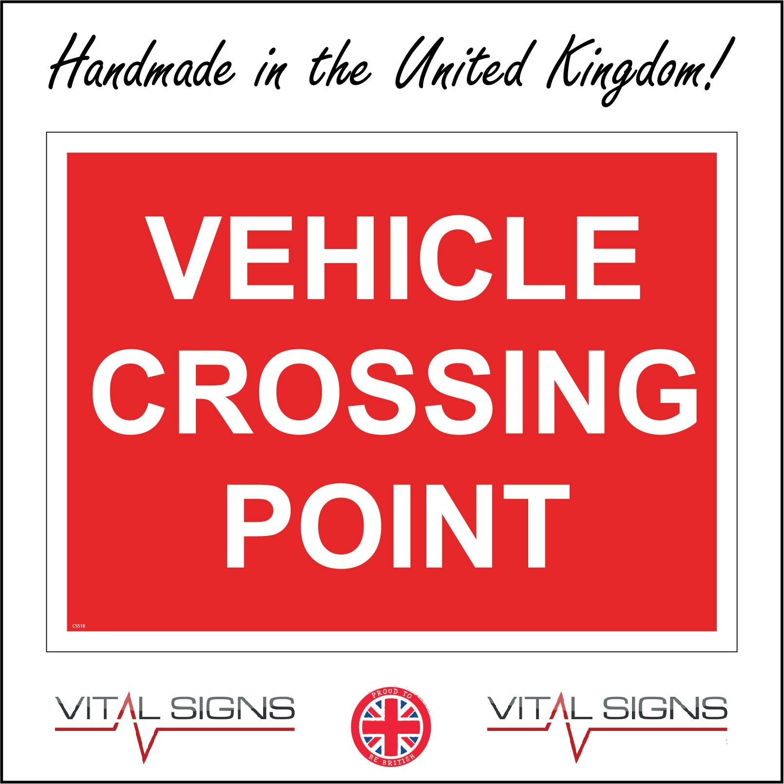 (600 x 400mm - 24 x 16, D - 1mm Pvc Foamex) CS518 Vehicle Crossing ...