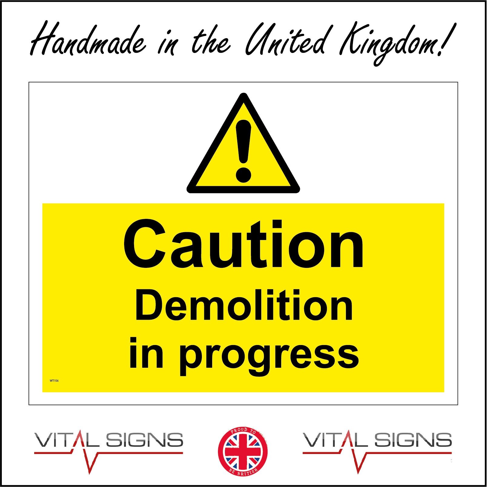 (300 x 200mm - 12 x 8, D - 1mm Pvc Foamex) WT156 Caution Demolition In ...