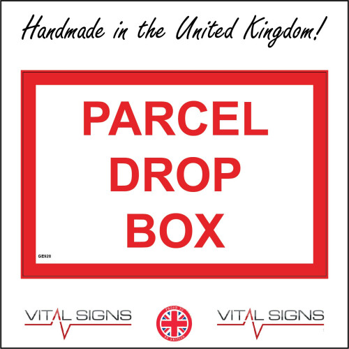 (600 x 450mm - 24 x 18, D - 1mm Pvc Foamex) GE928 Parcel Drop Box Sign ...