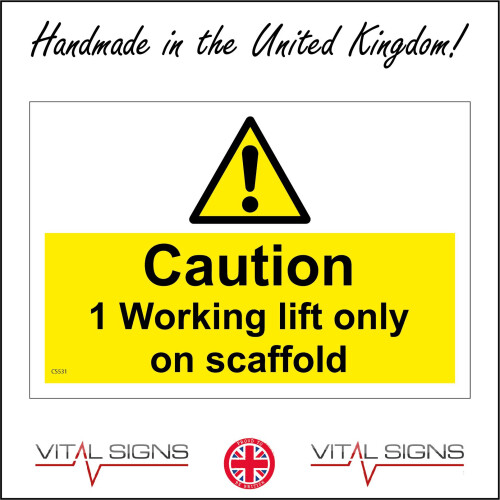 (600 x 450mm - 24 x 18, C - Dibond / Composite Aluminium) CS531 Caution ...