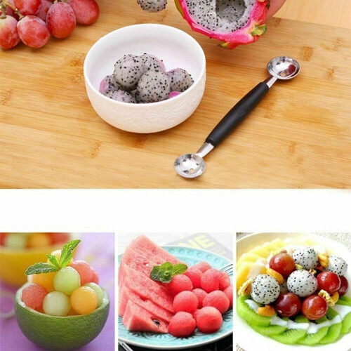 Double Melon Baller Scoop Stainless Steel Fruit Watermelon Spoon on OnBuy
