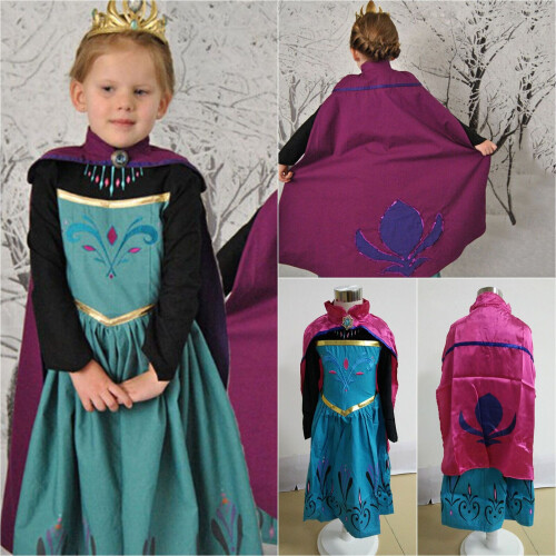 (#2 Elsa Dress B Rose Red & Blue, 3-4 Years) Frozen Girls Kids Elsa ...