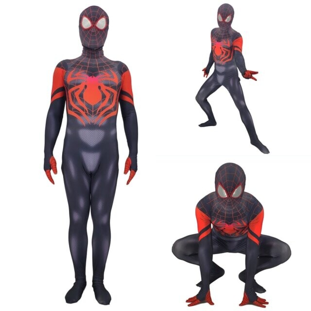 (Miles Morales Other, Kids L(120-130 cm)) Adult Kids Black Dark Man ...