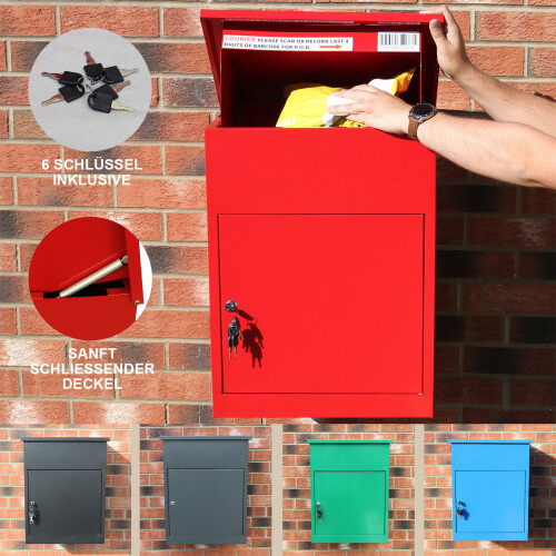 (Green ) Parcel Drop Box Delivery Post Box Medium Lockable on OnBuy