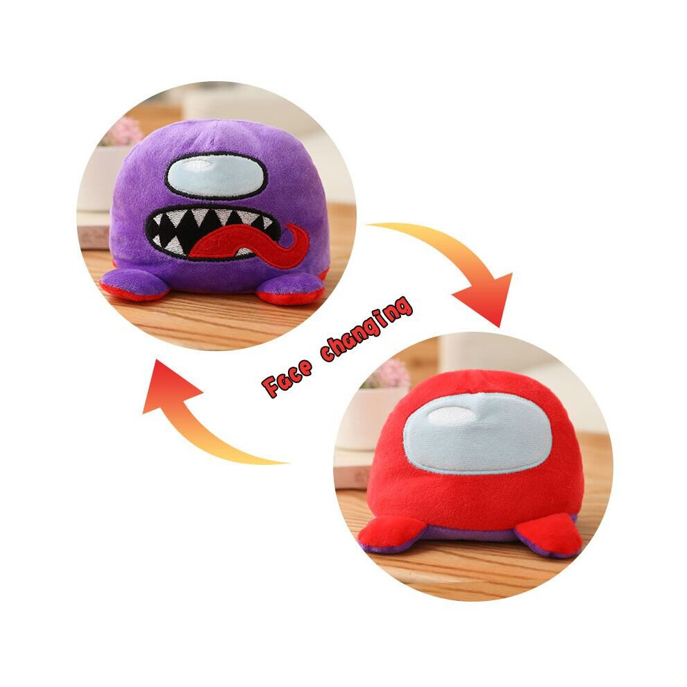 (Purple+Red) Double Side Reversible Among Us Stuffed Toy Kids Kawaii ...