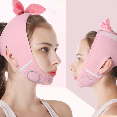 Face Lifting Strap 360 Degree Stretch V Shaped Pink Bow Design ...