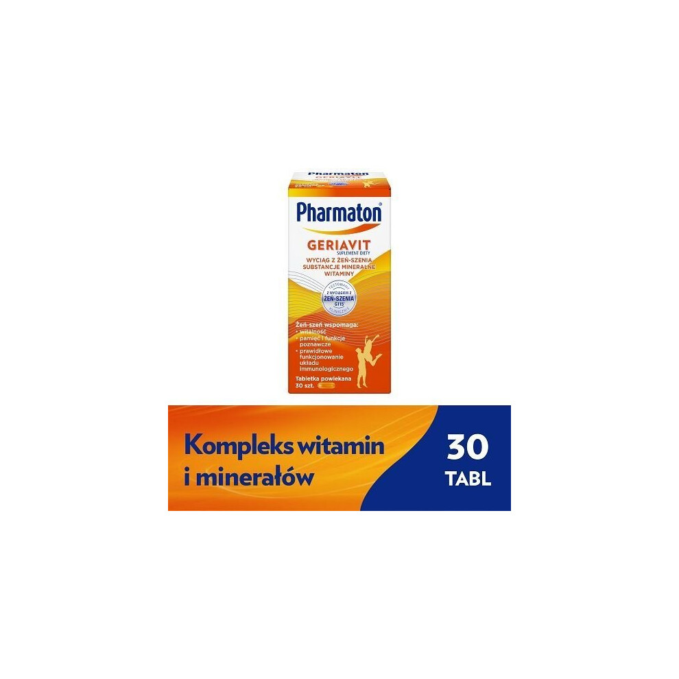 Pharmaton Geriavit, 30 tabletek powlekanych on OnBuy