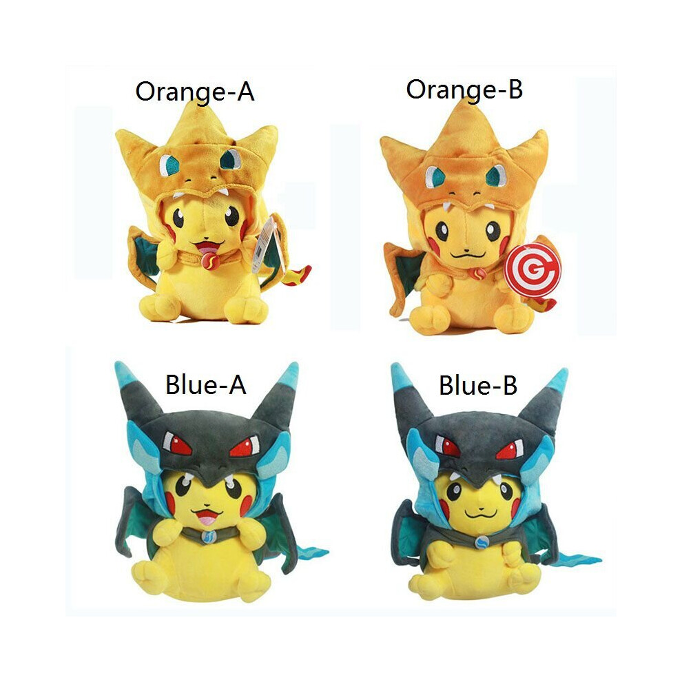 (Orange-A+Blue-A) Pikachu Cosplay Plush Toys Mega Pokemon Cos Charizard ...