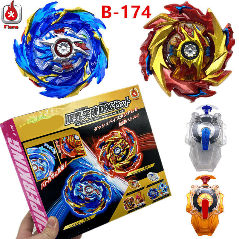 (Beyblade Set) BEYBLADE BURST Superking B-174 LIMIT BREAK DX w/ Long String Sparking Launcher on ...