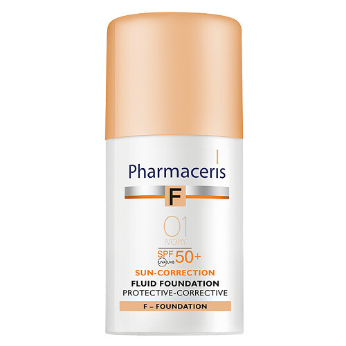 Pharmaceris F Sun-Correction, fluid ochronno-korygujący, 01 Ivory ...