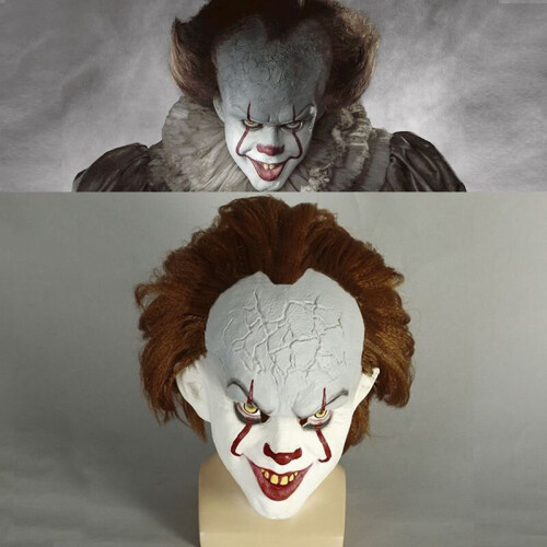 Stephen King's It Mask Pennywise Horror Clown Joker Headcover Cosplay ...