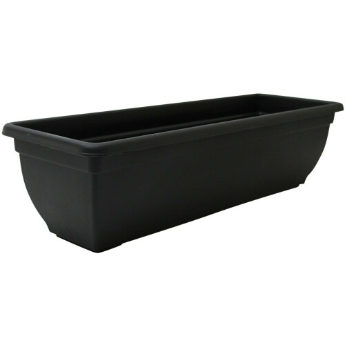 6-Pack 60cm Long Rectangular Black Plastic Trough Planters 18L on OnBuy