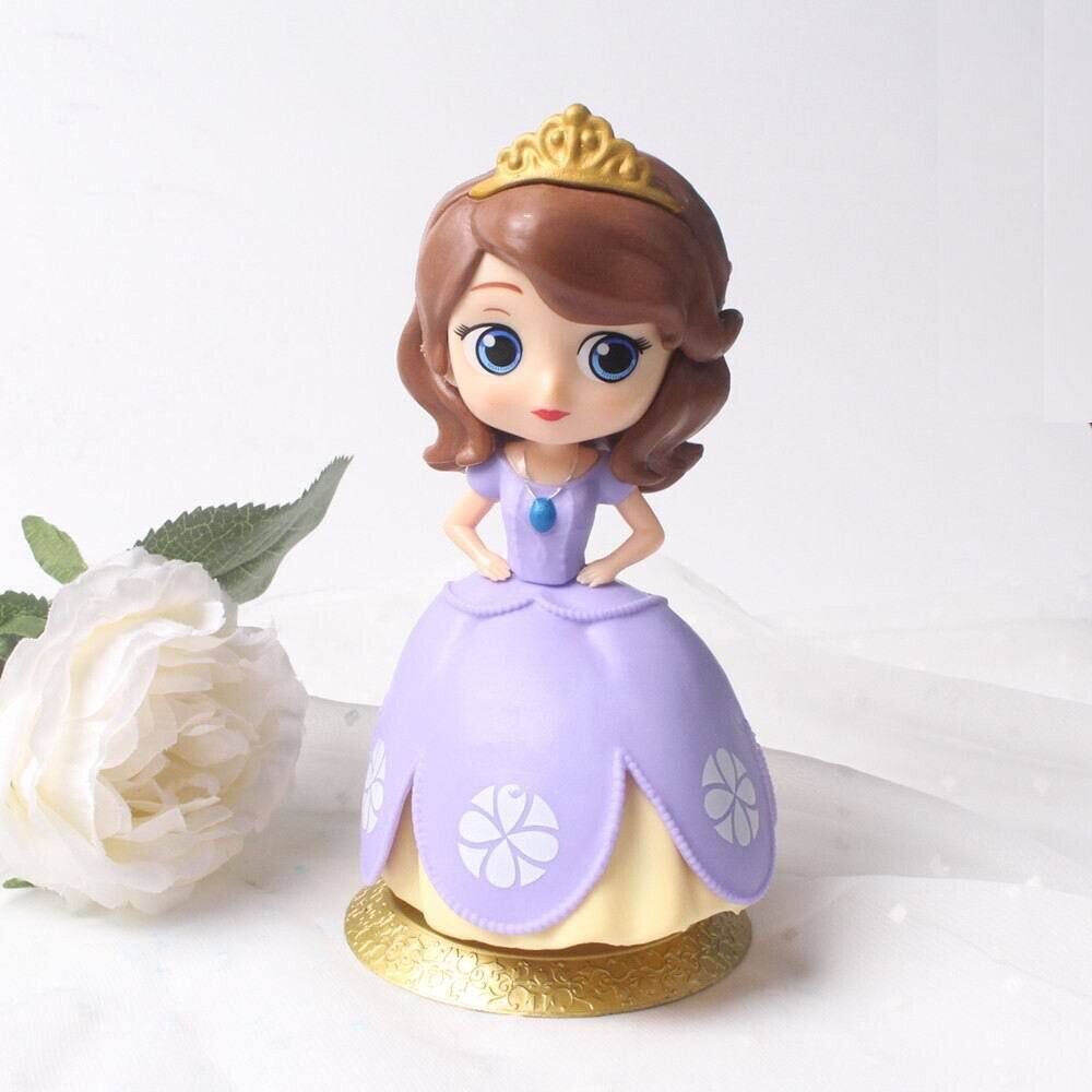 (Gold Base-Sofia, 15cm) Frozen Princess Elsa Anna Sofia Mini Figures PVC Miniatures Kids Fans ...