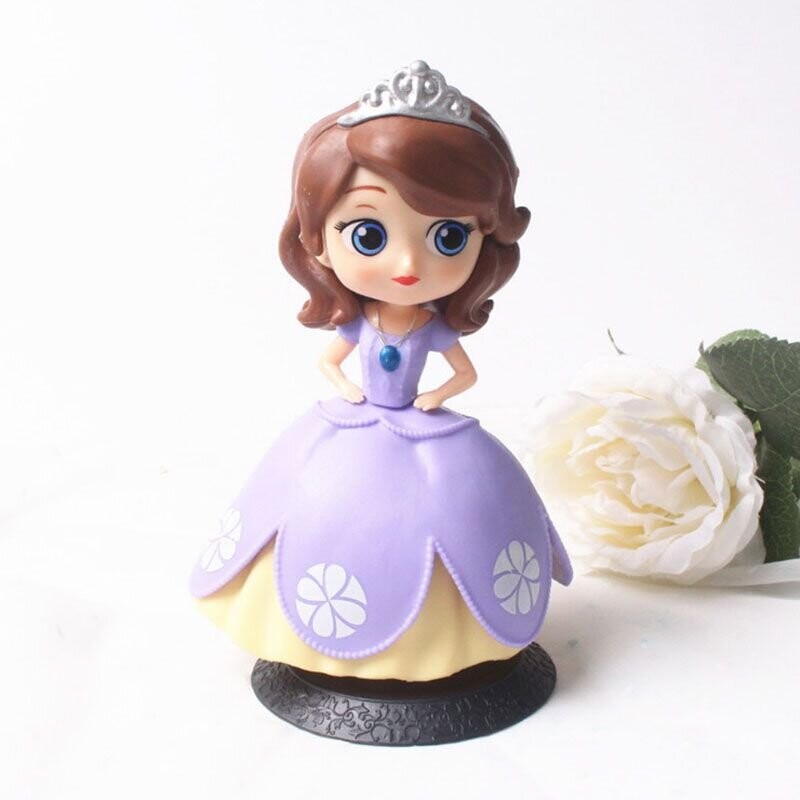 (Black Base-Sofia, 15cm) Frozen Princess Elsa Anna Sofia Mini Figures PVC Miniatures Kids Fans ...