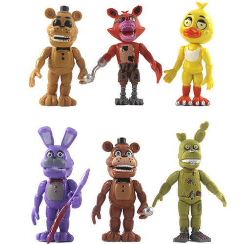 (Teddy Bear) 6pcs FNAF Five Nights At Freddy's Action Figures Mini ...