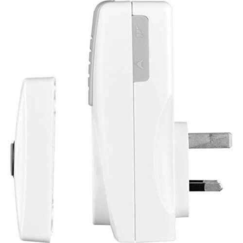 Masterplug BDCPT100-MP Wireless Plug in DoorBell with IP44 Rated Push ...