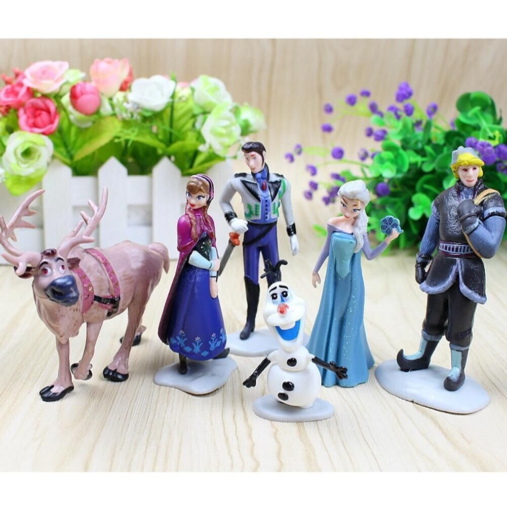 Frozen Princess Figures Cake Topper Coronation Elsa Anna Olaf Action ...