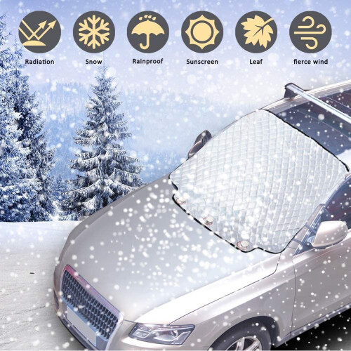 Car Windshield Snow Cover Car Windscreen Cover Snow UV Ice Protector on ...
