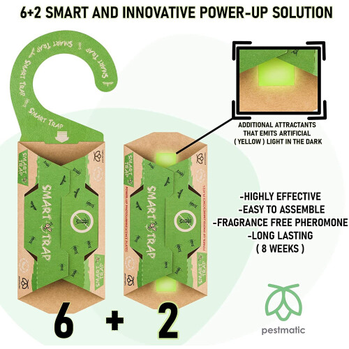 Smart Moth Trap Clothes Moth Killer for Wardrobe, 6+2 Anti Moth Trap ...