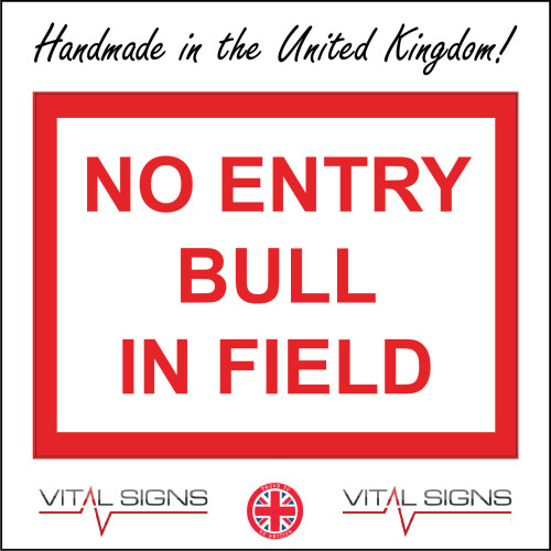 (150 x 100mm - 6 x 4, D - 1mm Pvc Foamex) PR432 No Entry Bull In Field ...