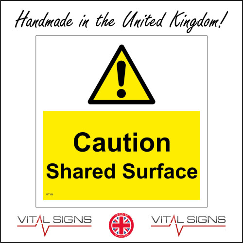 (250 x 250mm - 10 x 10, D - 1mm Pvc Foamex) WT186 Caution Shared ...