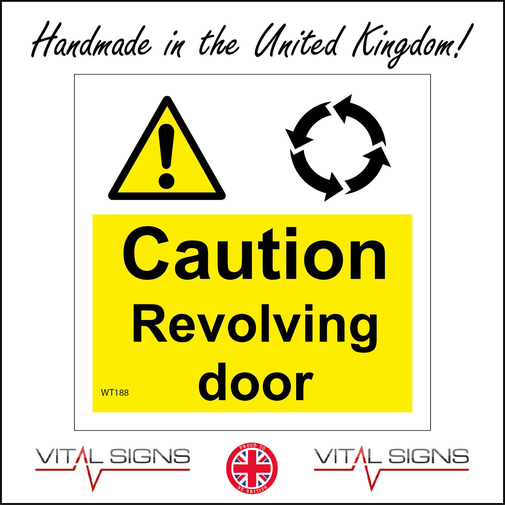 (100 x 100mm - 4 x 4, B - Magnetic - Vehicle Grade) WT188 Caution ...