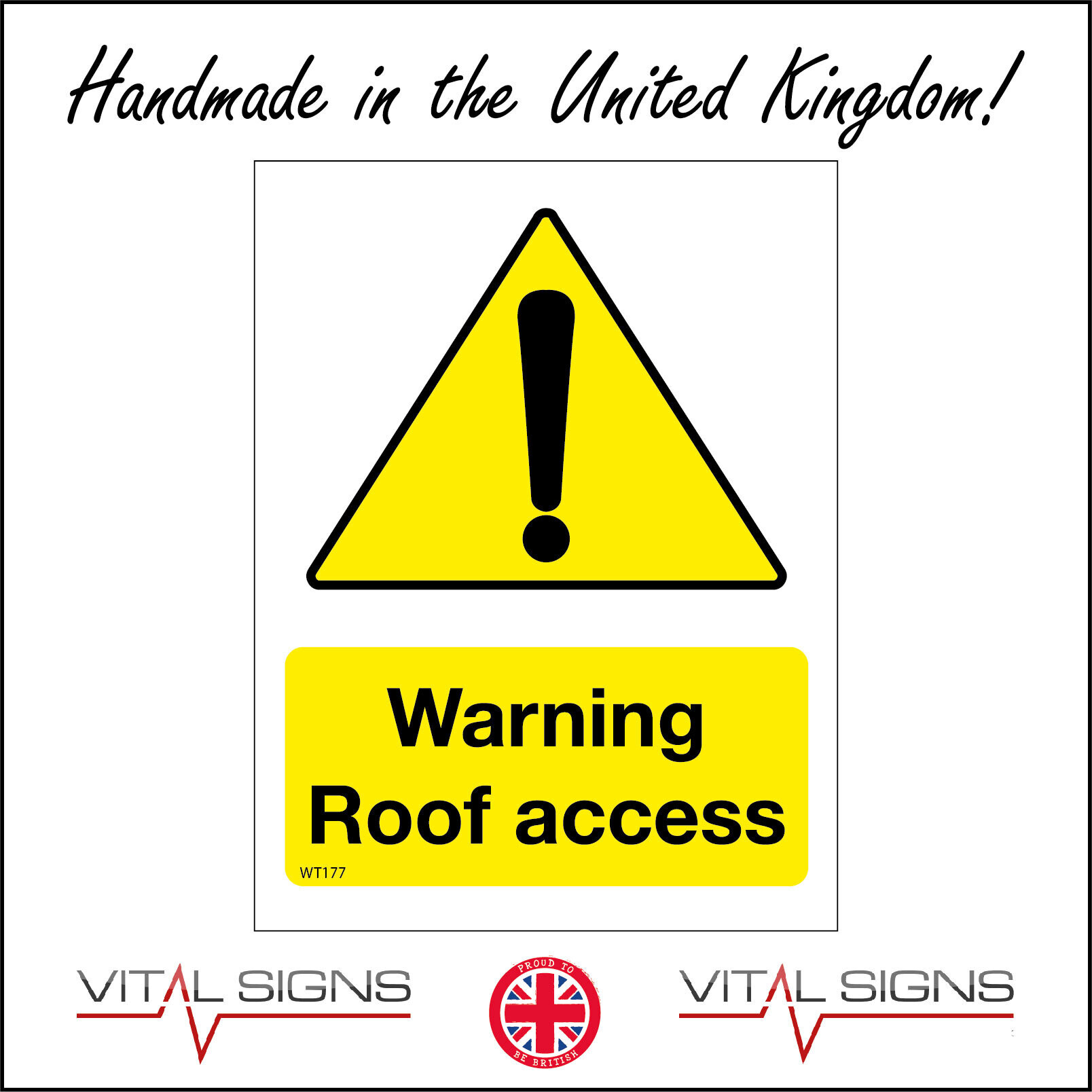 (450 x 600mm - 18 x 24, D - 1mm Pvc Foamex) WT177 Warning Roof Access ...