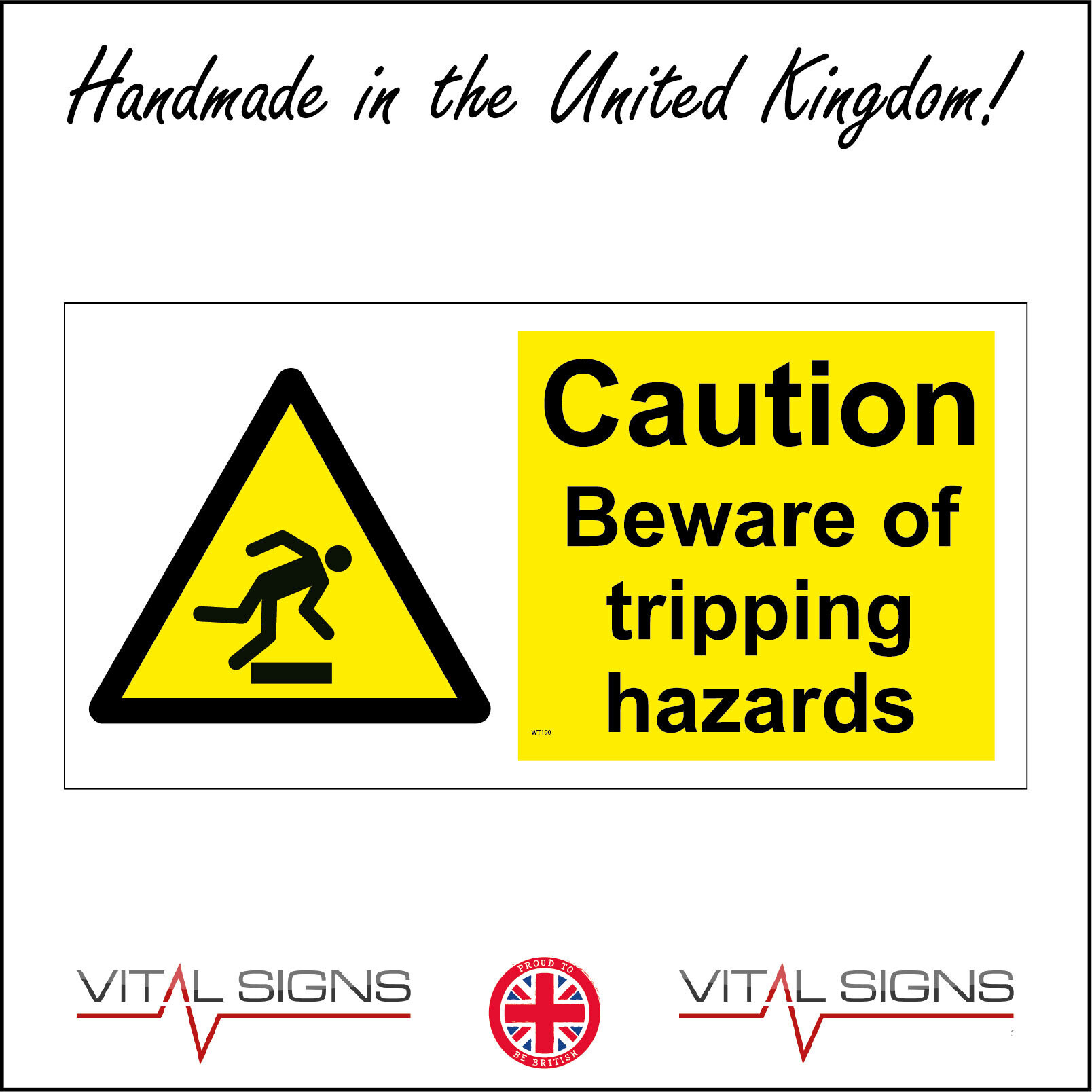 (600 x 300mm - 24 x 12, D - 1mm Pvc Foamex) WT190 Caution Beware Of ...