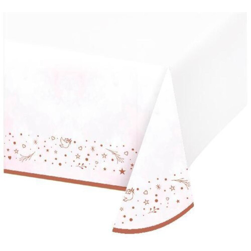 Pink Girl Christening Table Cover, 'On Your Christening' Paper Table ...
