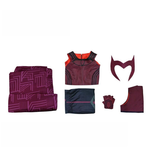 (Full Set, S) Wanda Vision Scarlet Witch Cosplay Costume Set Outfits ...