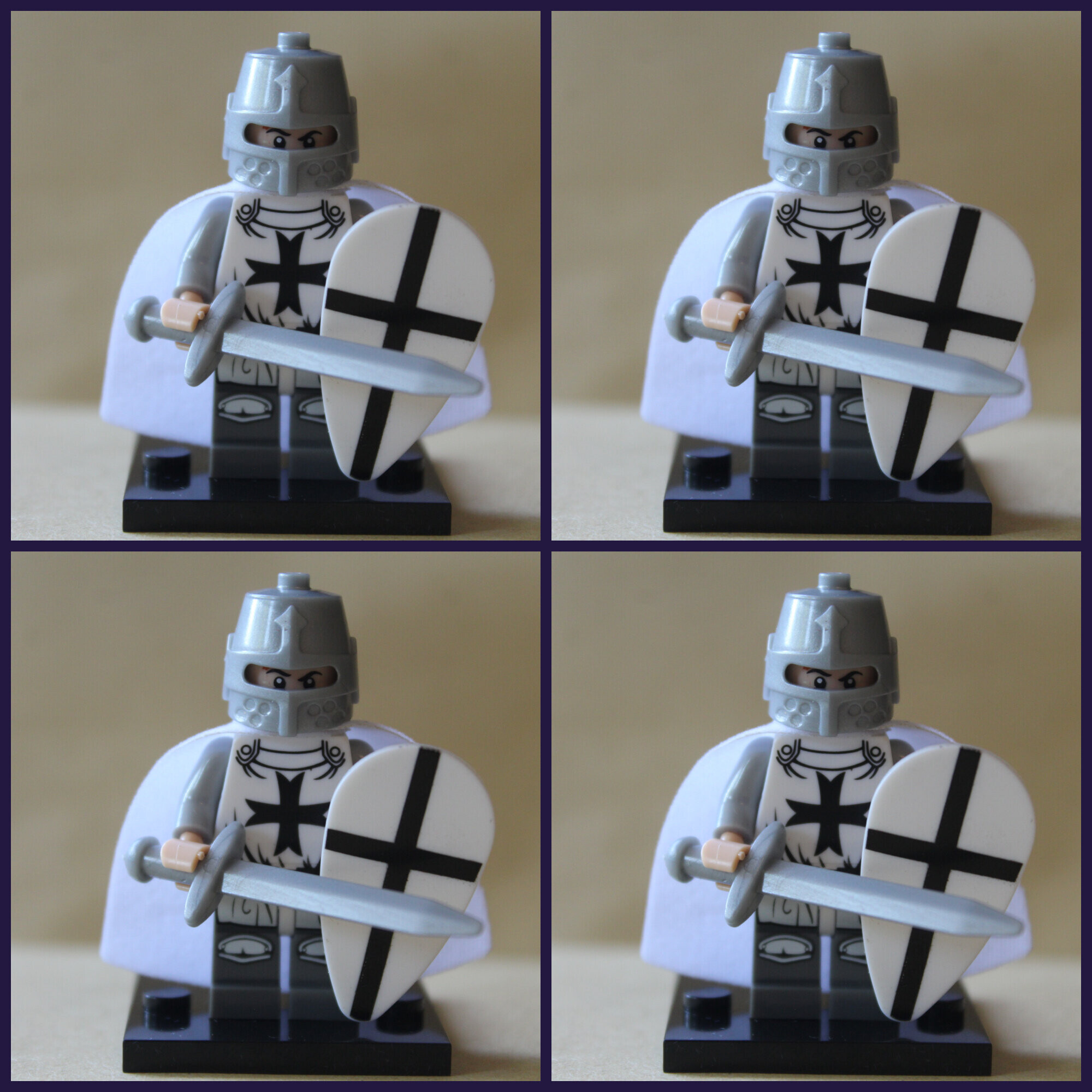 (Knights Templar 4 Figures B) Roman Soldiers Castle Knight Mini Figures ...