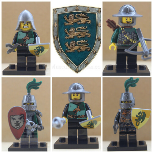 (Green Dragon 5 Figures) Roman Soldiers Castle Knight Mini Figures Fit ...