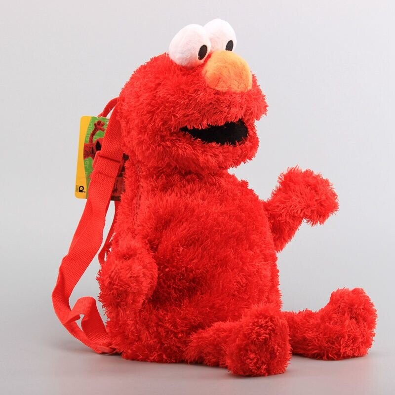 (Elmo) Sesame Street Plush Backpack Elmo Cookie Monster Big Bird Doll ...