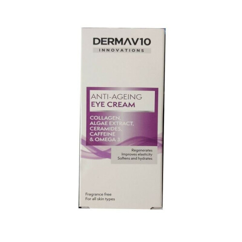 Derma V10 Anti Ageing Eye Cream 15ml Caffeine Paraben all Skin Types on ...