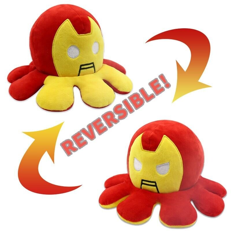 (Iron Man) Spiderman Reversible Octopus Plush Toy Batman Iron Man ...
