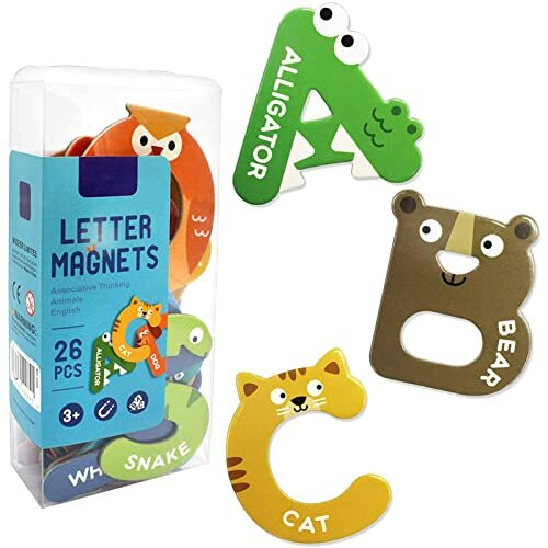 Hioph Large Magnetic Letters for Kid Magnets Fridge Animals Alphabet ...