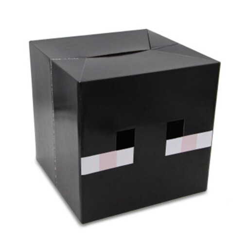 (Black Enderman) Minecraft Cardboard Head Cover Box Steve Creeper ...