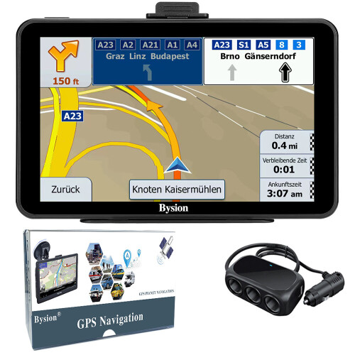 Sat Nav (7 inch), UK Europe Maps, GPS Navigation for Car Truck Lorry ...