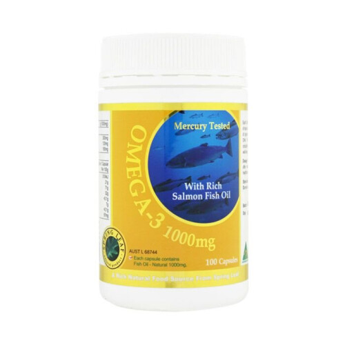 Spring Leaf Omega-3 With Salmon Fish Oil 1000 mg 100 Capsules on OnBuy