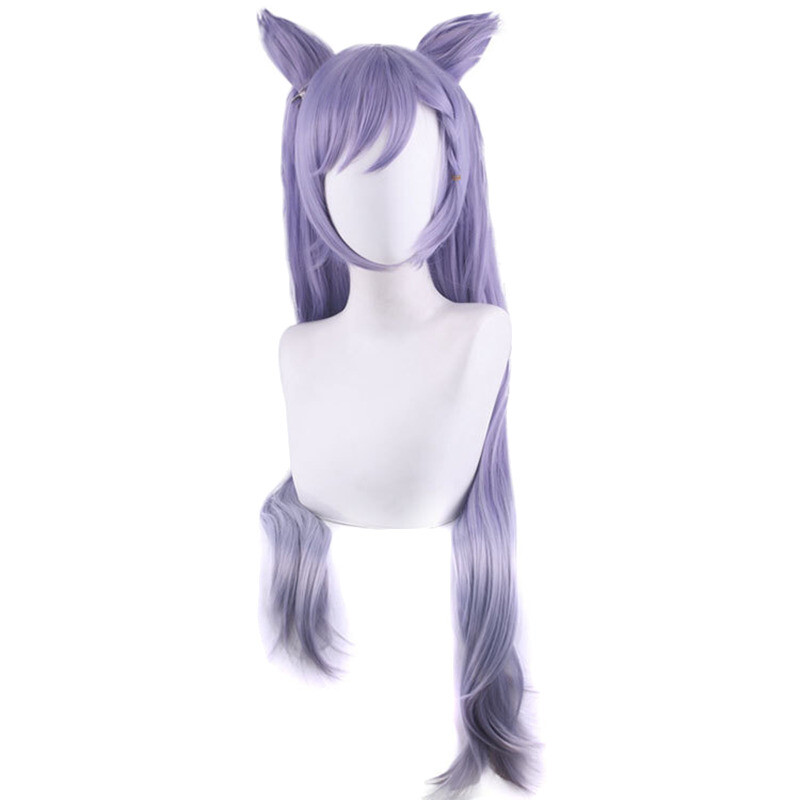 (Keqing, 35cm/13.77in) Genshin Impact Cosplay Wig Venti Keqing Barbara Diluc Ganyu Hutao Party ...