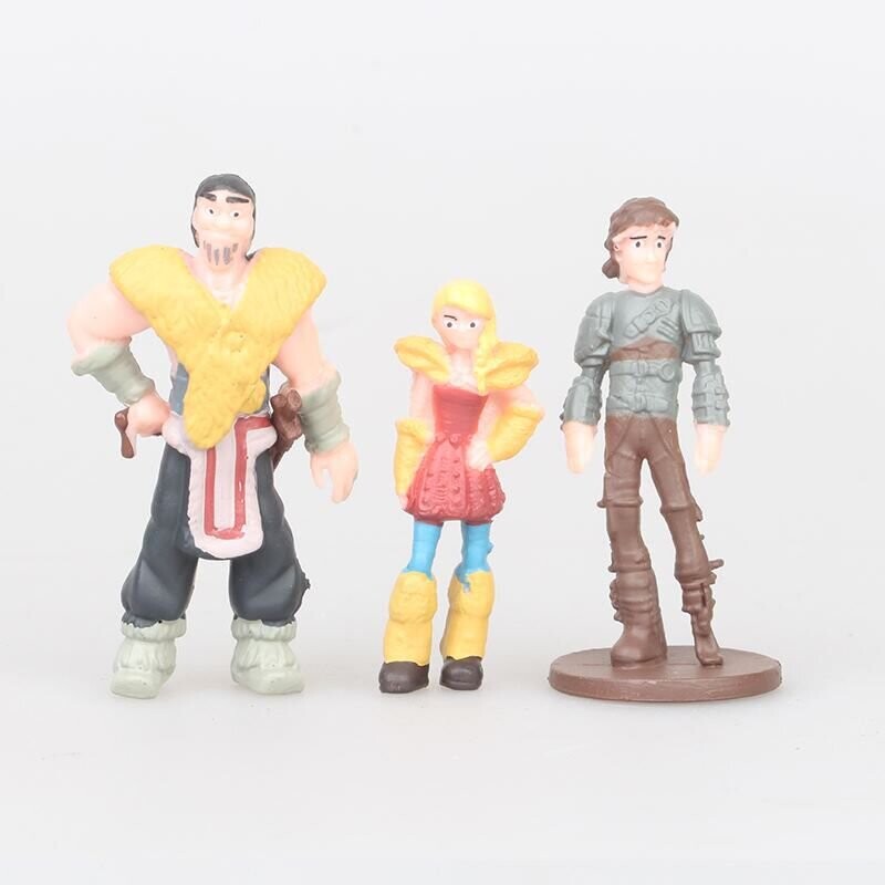 12 pcs How to Train Your Dragon Action figures Hiccup Astrid Toothless ...